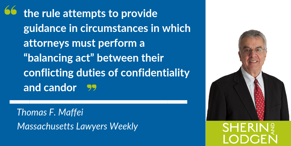 Thomas F. Maffei quoted in Massachusetts Lawyers Weekly - Sherin and Lodgen